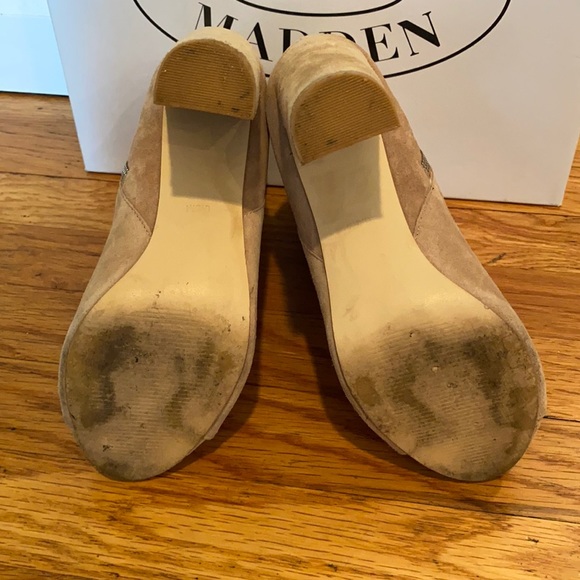 Steve Madden | Shoes | Steve Madden Manzo Taupe Suede Peeptoe Booties ...